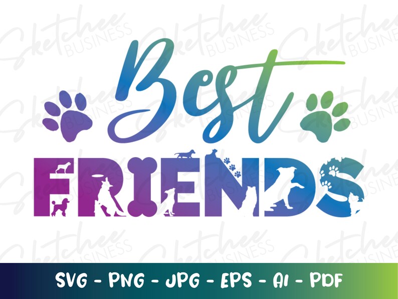 Best Friends Svg Pdf Png Dog Best Friend Dog Lover Cricut - Etsy