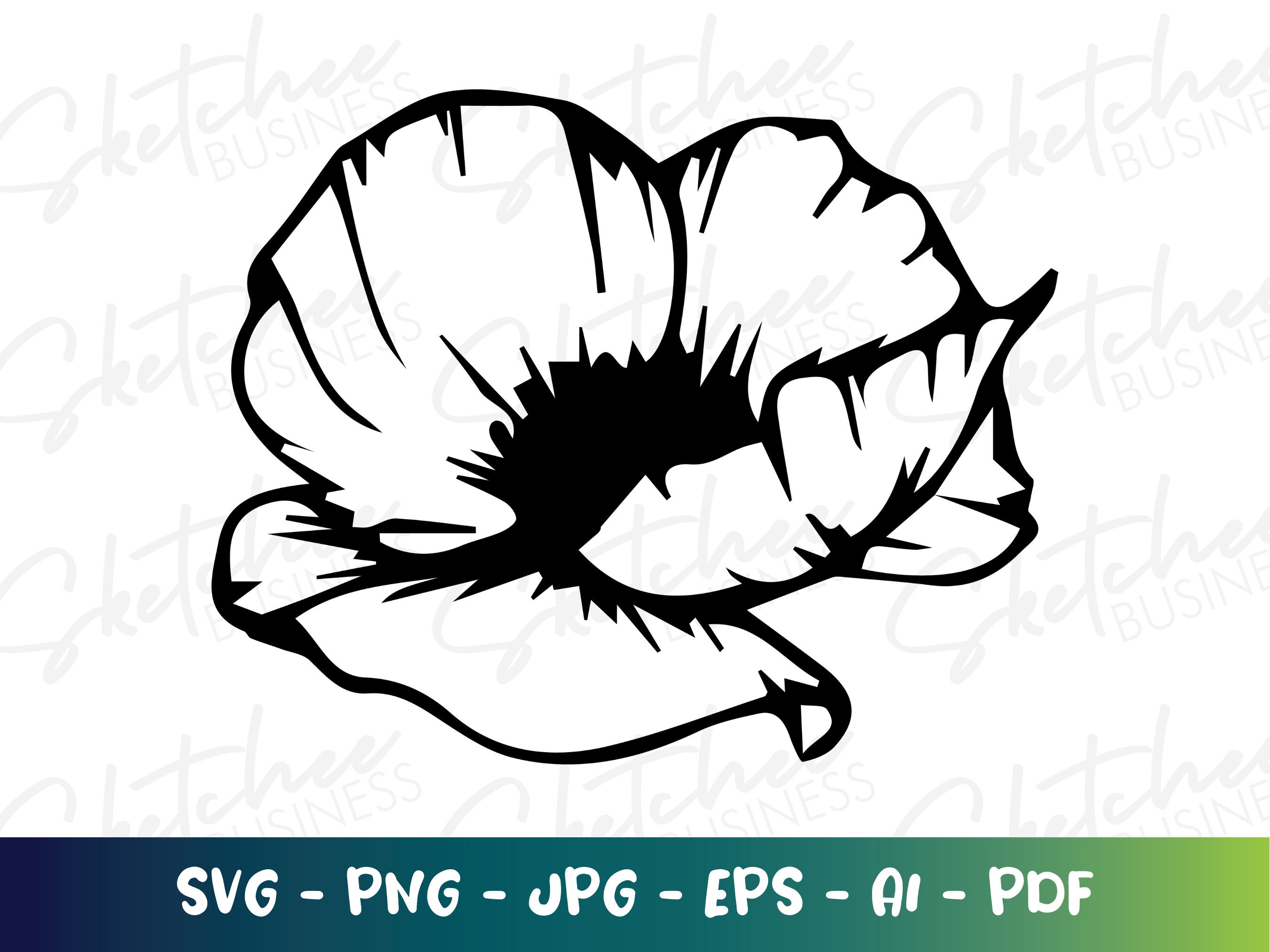 Poppy Flower SVG Pdf Png, Poppies SVG, Cricut Cut Files, Silhouette ...
