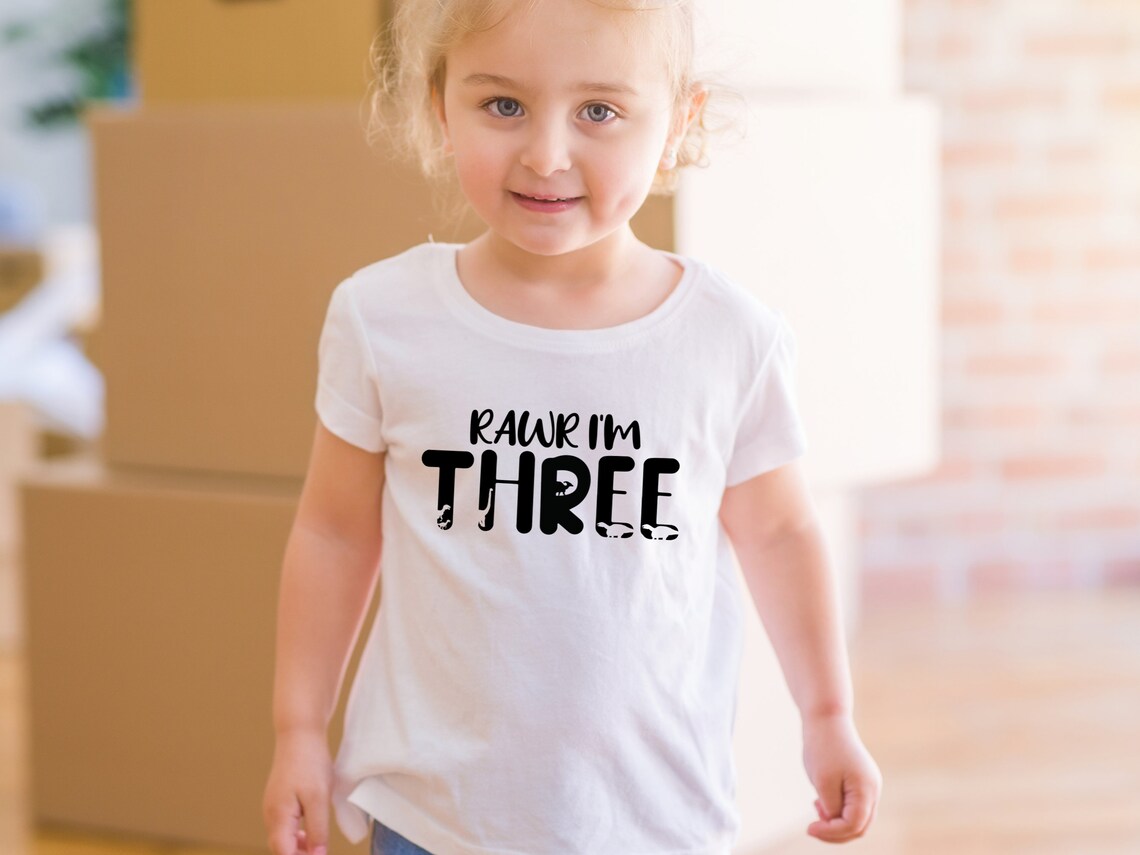 Rawr I'm Three Svg Png Pdf Third Birthday Svg Kids - Etsy