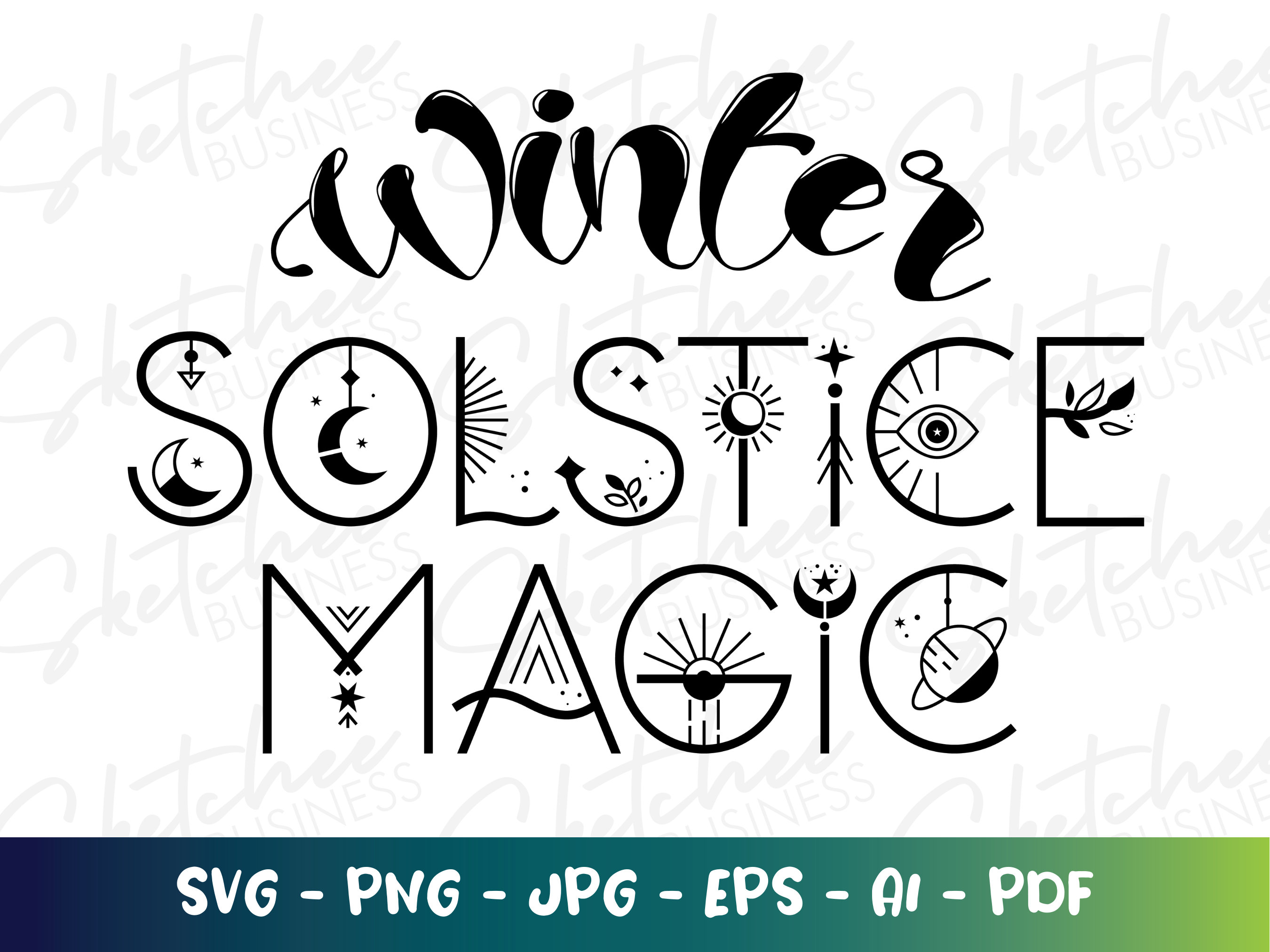 Winter Solstice Magic Svg Png Pdf, Solstice Svg, Cricut Cut Files ...