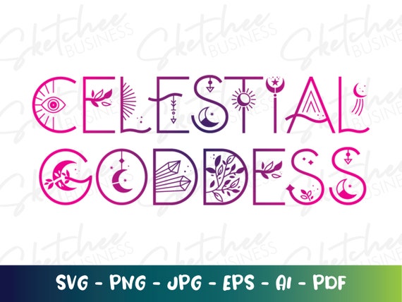 Celestial Goddess Svg Png Pdf New Age SVG Spiritual Svg - Etsy