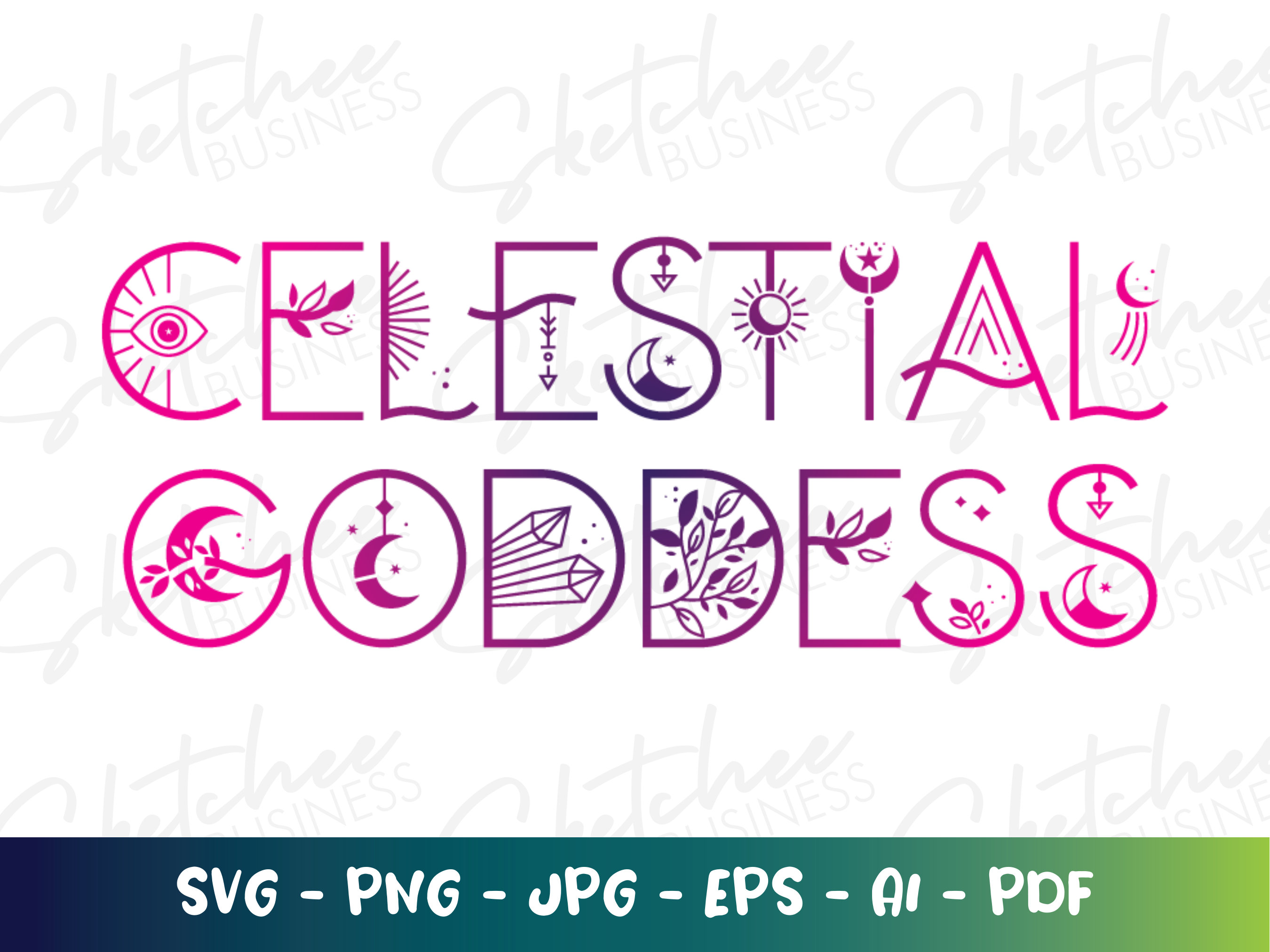 Celestial Goddess Svg Png Pdf, New Age SVG, Spiritual Svg, Cricut Cut ...