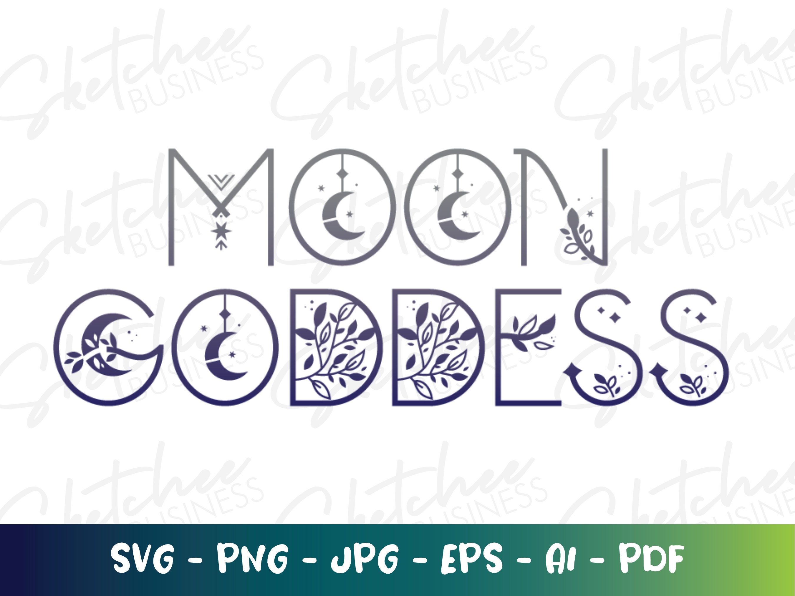 Moon Goddess Svg Png Pdf, New Age SVG, Spiritual Svg, Cricut Cut Files ...