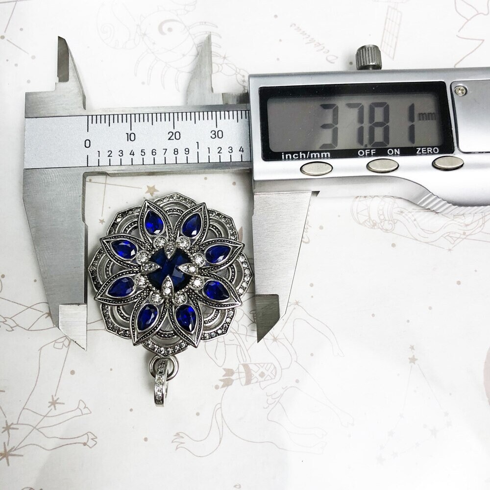 Pendant Blue CZ Lotus Flower Brand Fashion Jewelry Silver - Etsy