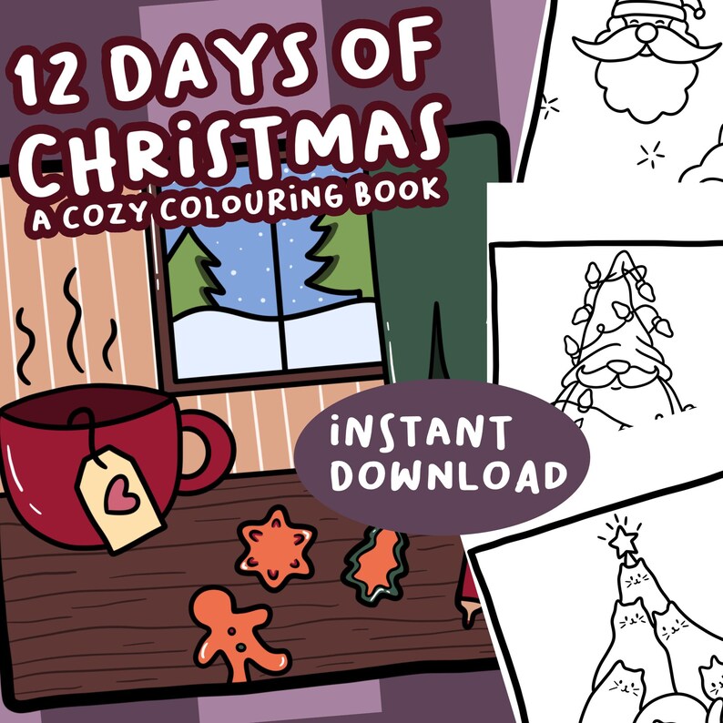 12 Days of Christmas Coloring Pages 12 Downloadable & Printable Cozy ...