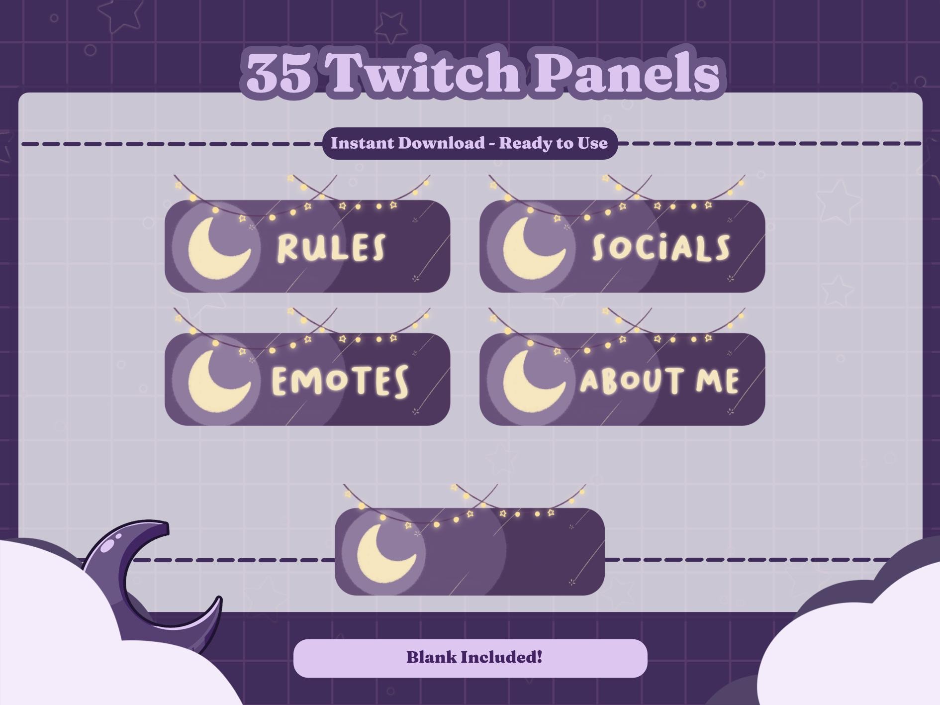 Witchy Moon & Star Panels for Twitch, Discord, Youtube | Streaming ...