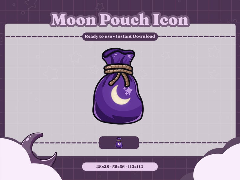 Witchy Moon Pouch/bag Channel Points Icon for Twitch, Discord, Youtube ...