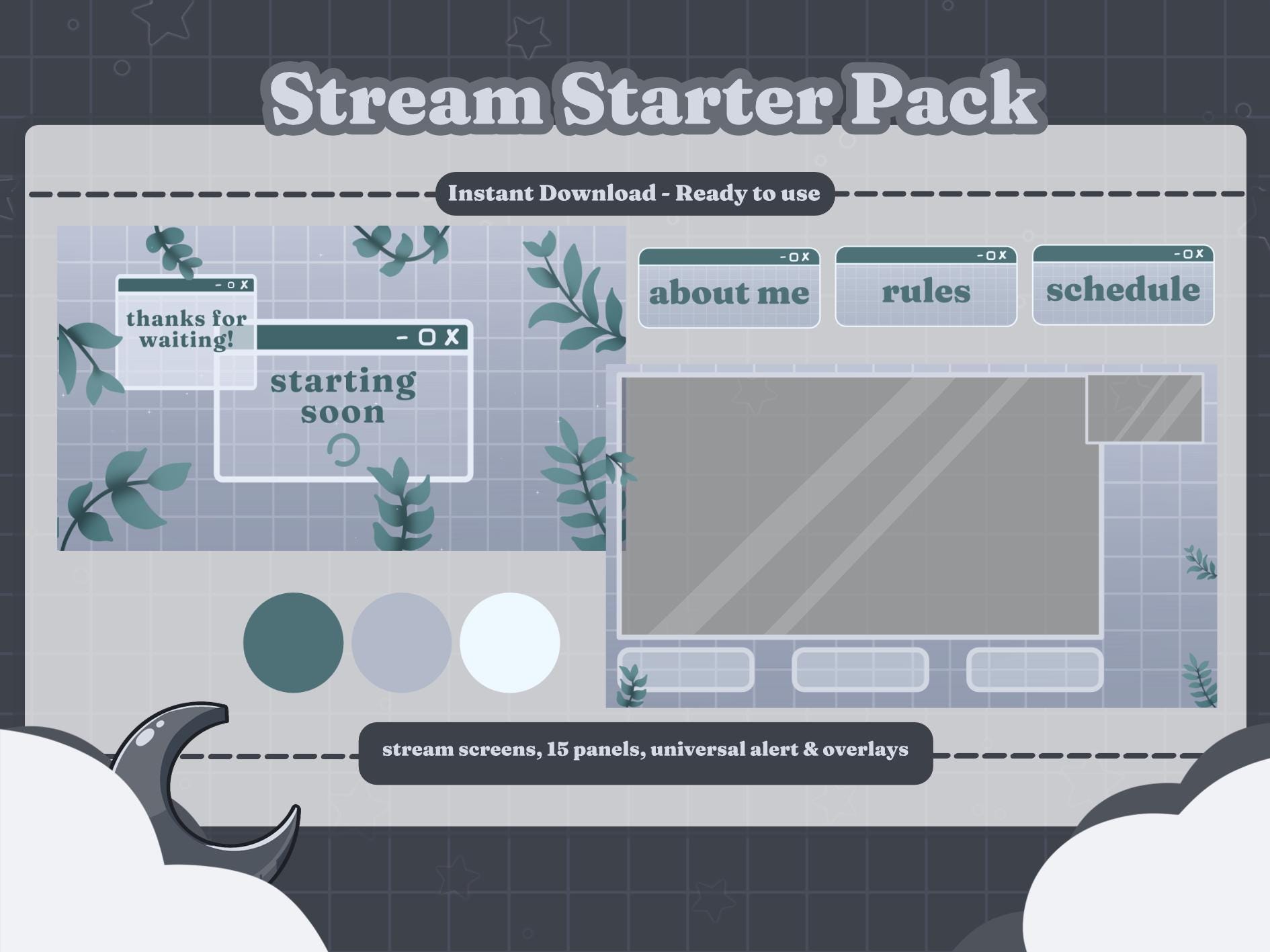 Cozy Blue Streaming Starter Pack | for Twitch / Youtube, Cozy Lo-fi ...