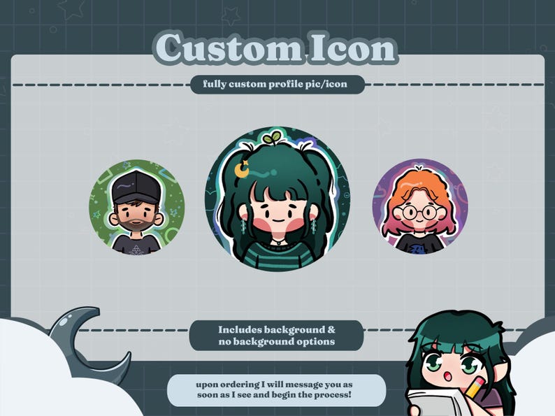 Custom Avatar/icon | Hand-drawn Fully Custom Profile Picture / Icon ...