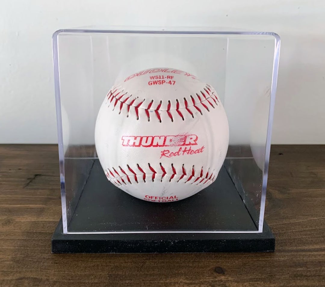 Softball Display Case - Clear With Black Plastic Base | 2 Piece Design ...