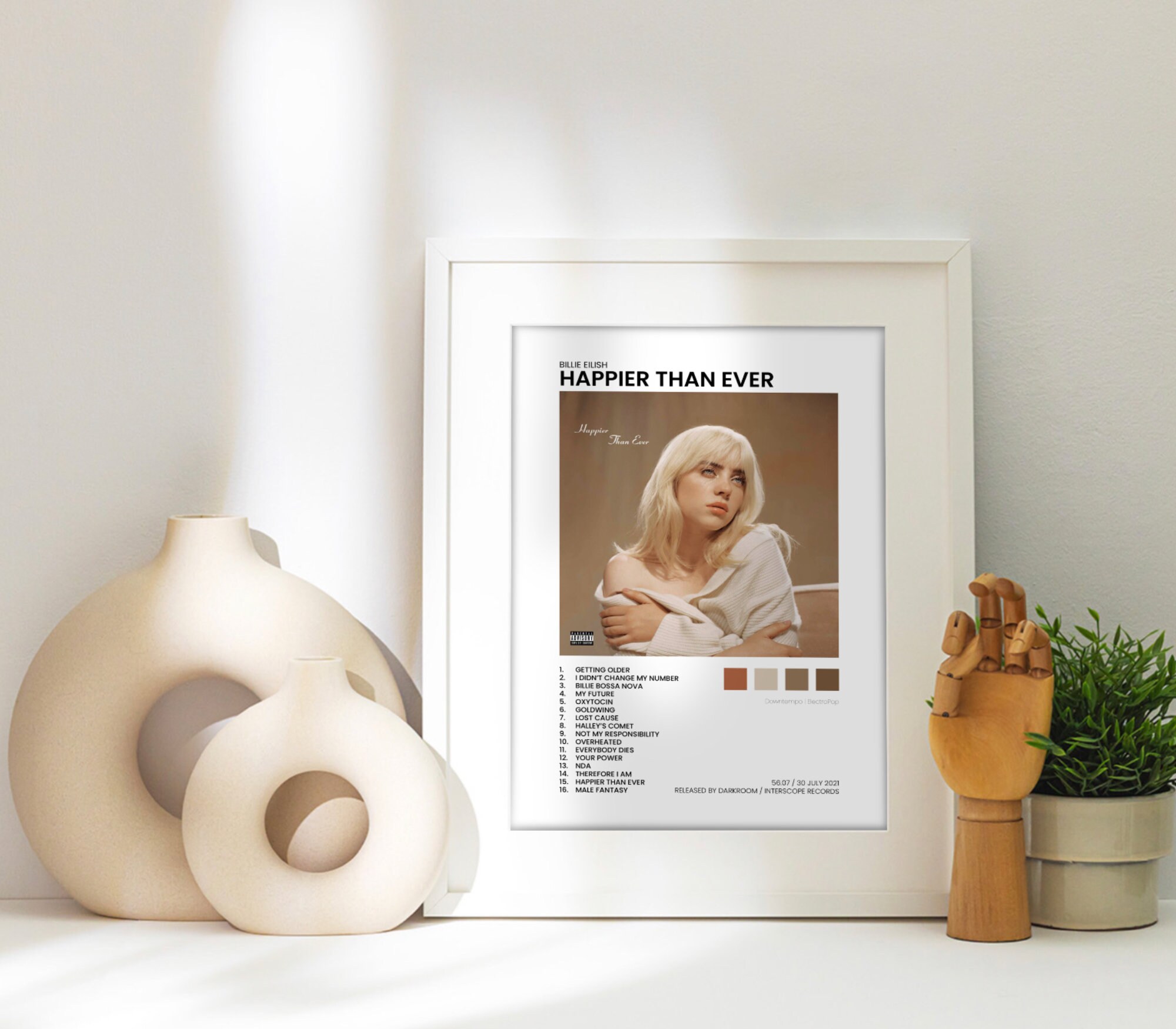 HAPPIER THAN EVER Poster - Billie Eilish Album Cover Poster vendido por Pocketbook Simonette ...