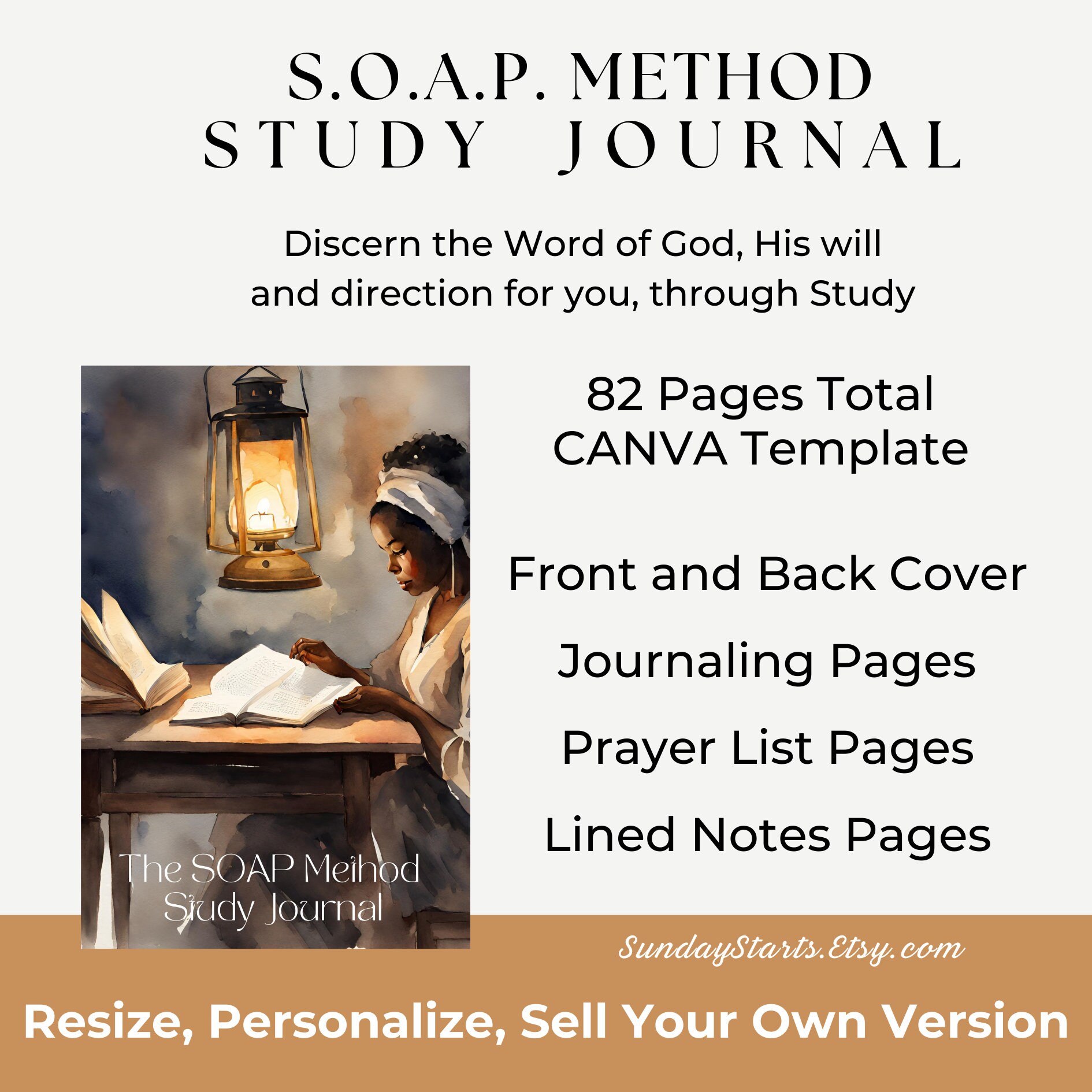 SOAP Method Bible Study and Prayer Journals/workbooks | Canva Template ...