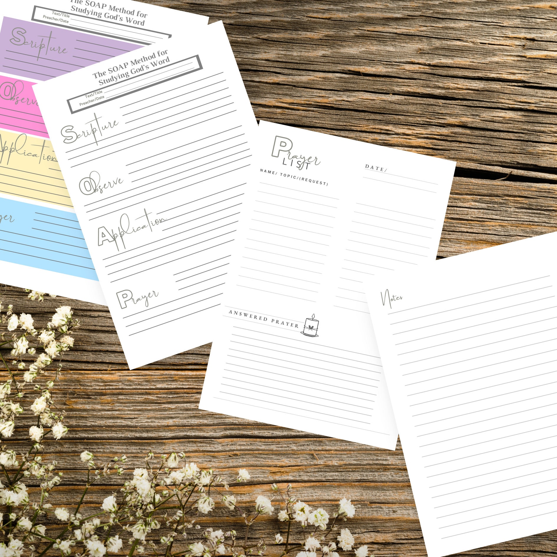 SOAP Method Bible Study and Prayer Journals/workbooks | Canva Template ...