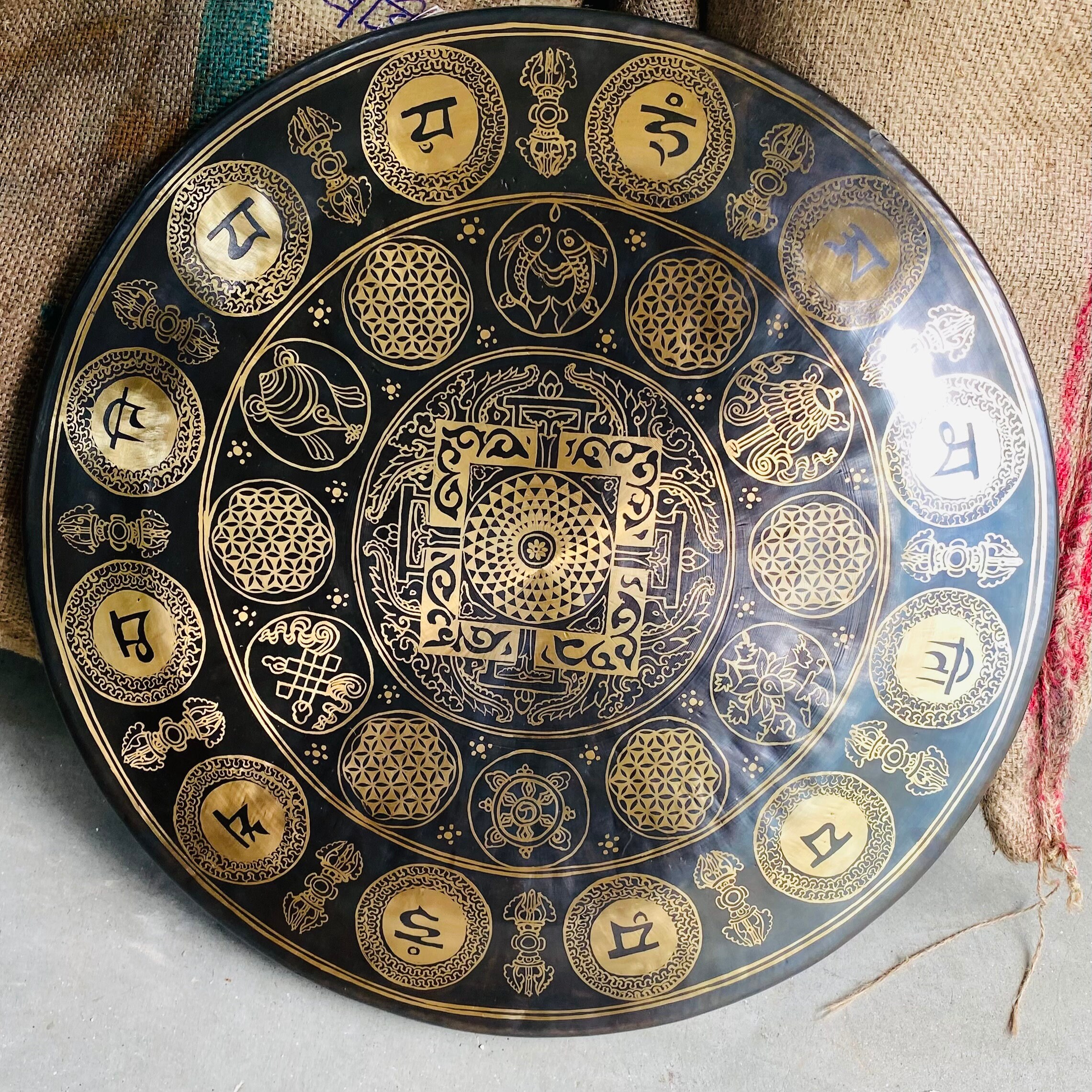 Large Handmade Flower of Life-tibetan Mandala Mantra Carved - Etsy