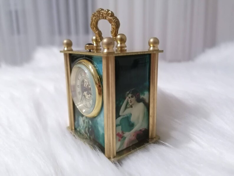 Miniature Painting Clock Vintage Clock Mechanical Clock - Etsy