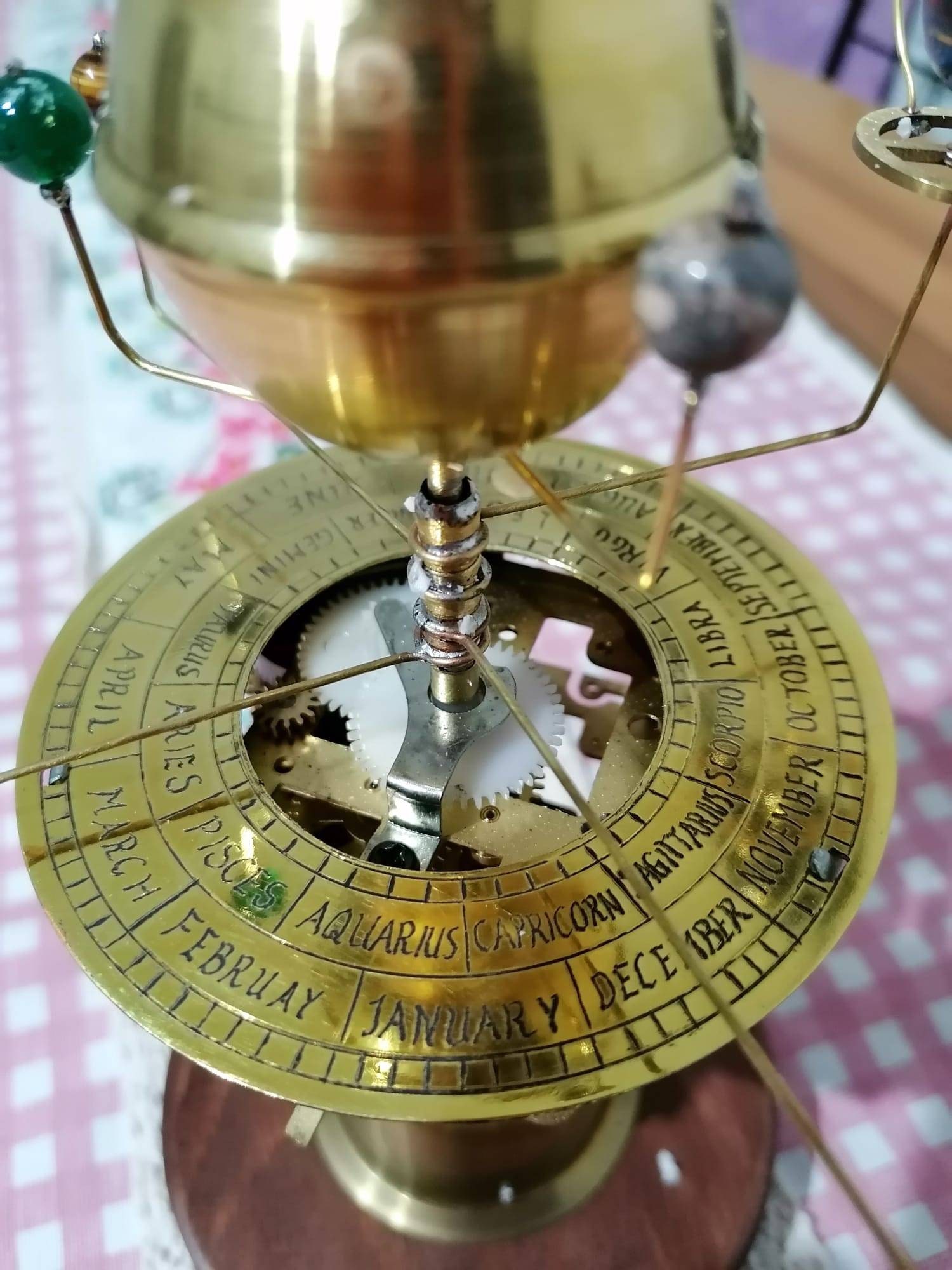 Astronomic-astrological Clock Sphere Tellür Globemoons and Zodiac Signs ...