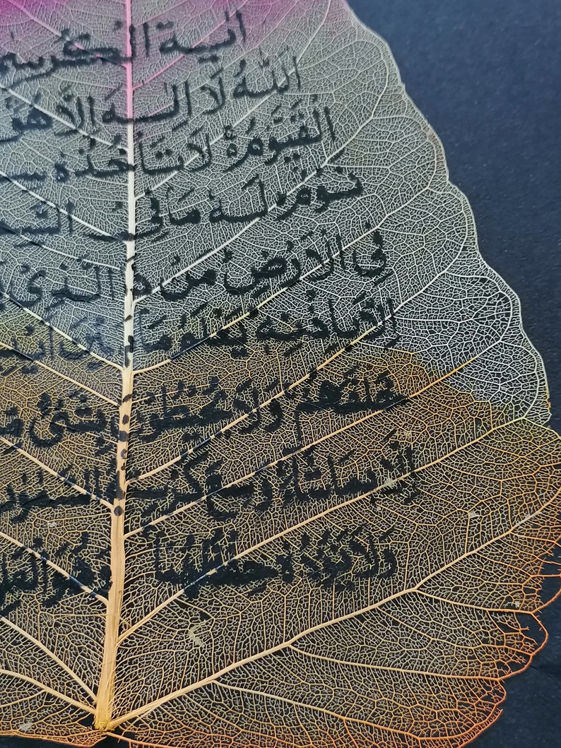 Specially Dried Leaves-calligraphy-natural Leaf Painting, Painted ...