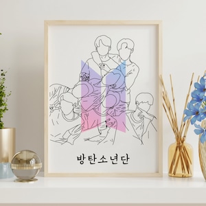 BTS Art Line | Instant Downloadable Printable Art, BTS Digital Download ...
