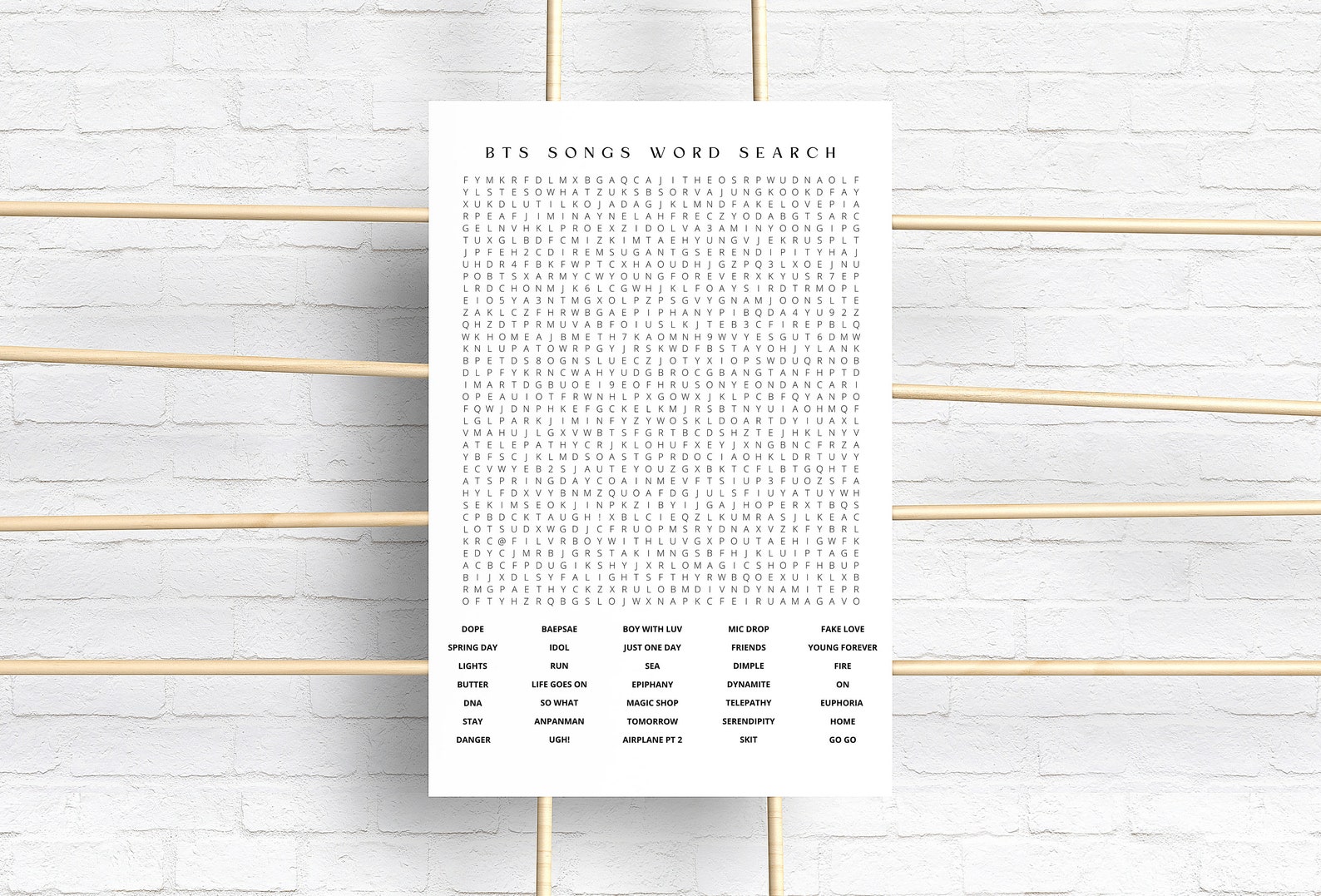 BTS Songs Word Search Puzzle BTS Printable, KPOP Printable, Instant ...