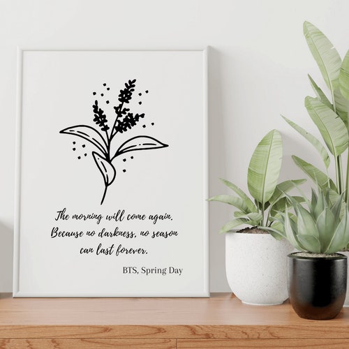 BTS QUOTES Set of 6 Printable Art Wall Instant Download - Etsy