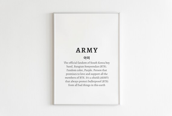 ARMY ARMY Definition Instant Download Printable - Etsy