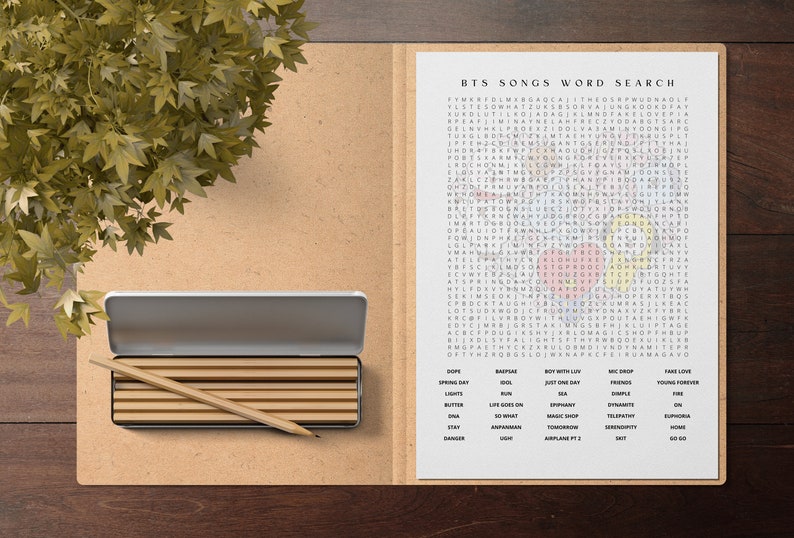 BTS Songs Word Search Puzzle: Kpop Printable Game (digital Download) - Etsy