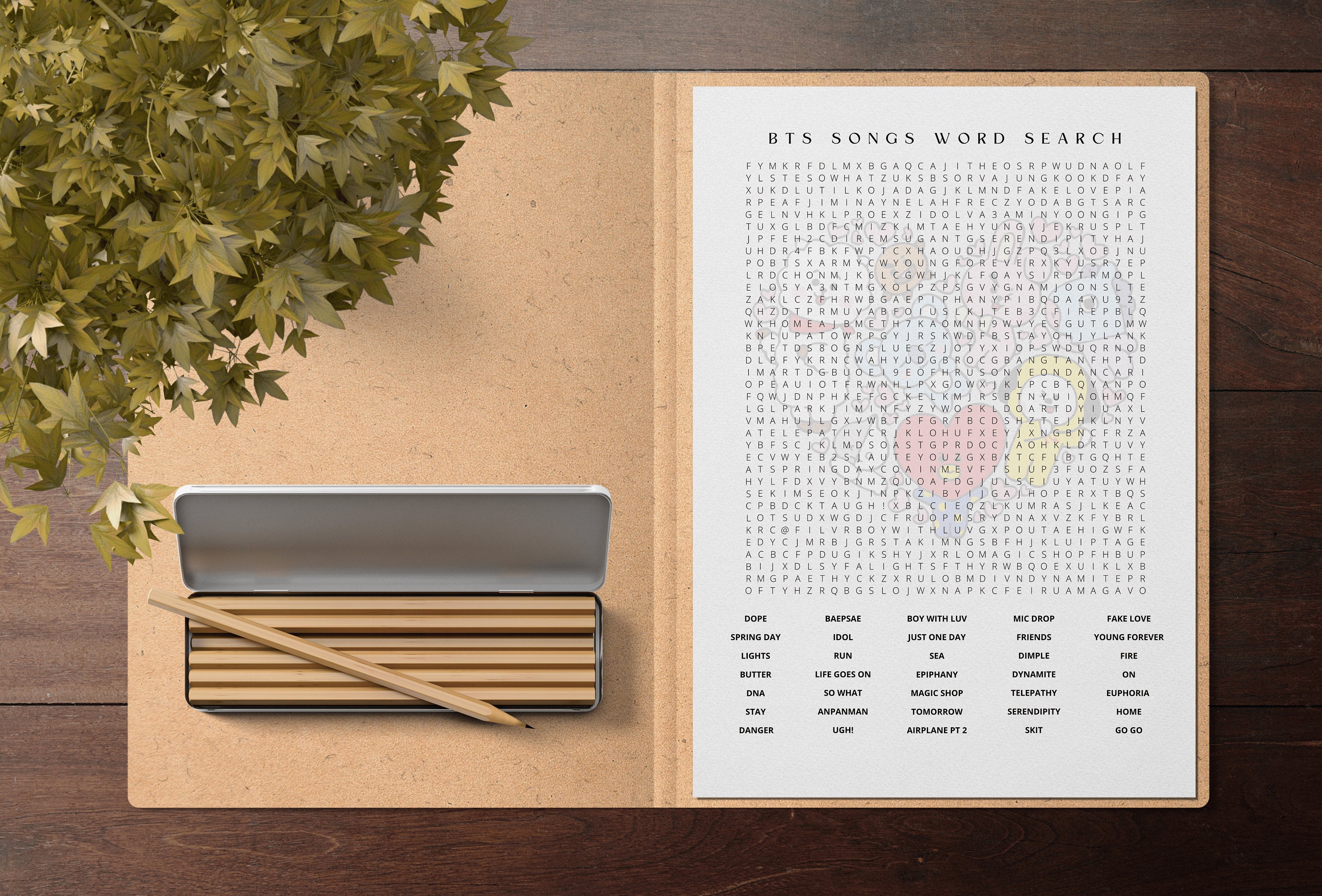 BTS Songs Word Search Puzzle BTS Printable, KPOP Printable, Instant ...