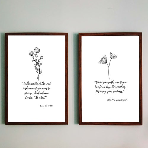 BTS QUOTES Set of 6 Printable Art Wall Instant Download - Etsy