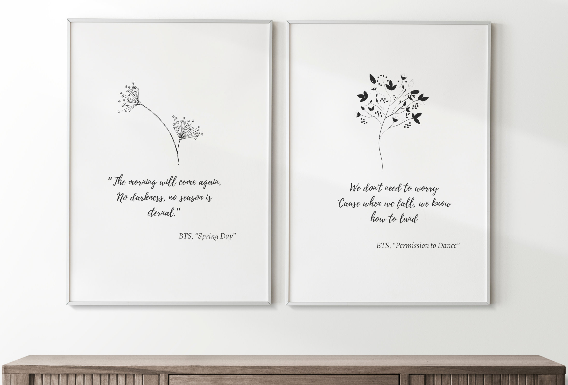 BTS QUOTES Set of 6 Printable Art Wall Instant Download - Etsy