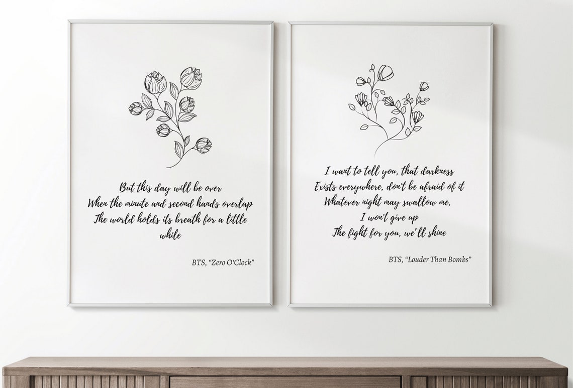 BTS QUOTES Set of 6 Printable Art Wall Instant Download - Etsy