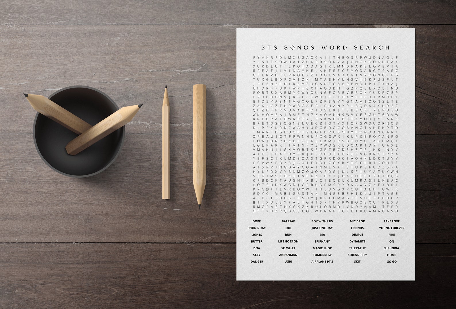 BTS Songs Word Search Puzzle BTS Printable, KPOP Printable, Instant ...
