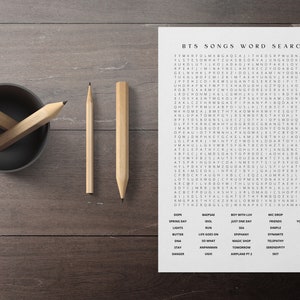 BTS Songs Word Search Puzzle ~ BTS Printable, KPOP Printable, Instant ...