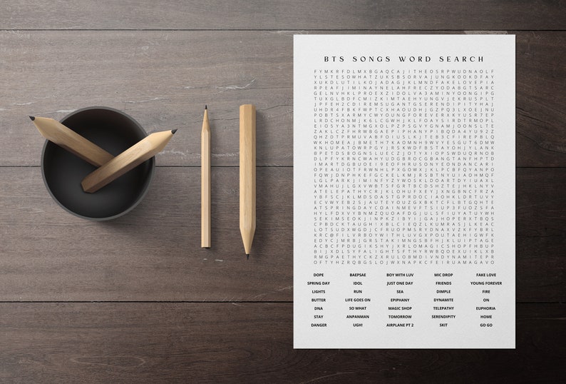 BTS Songs Word Search Puzzle BTS Printable KPOP Printable - Etsy