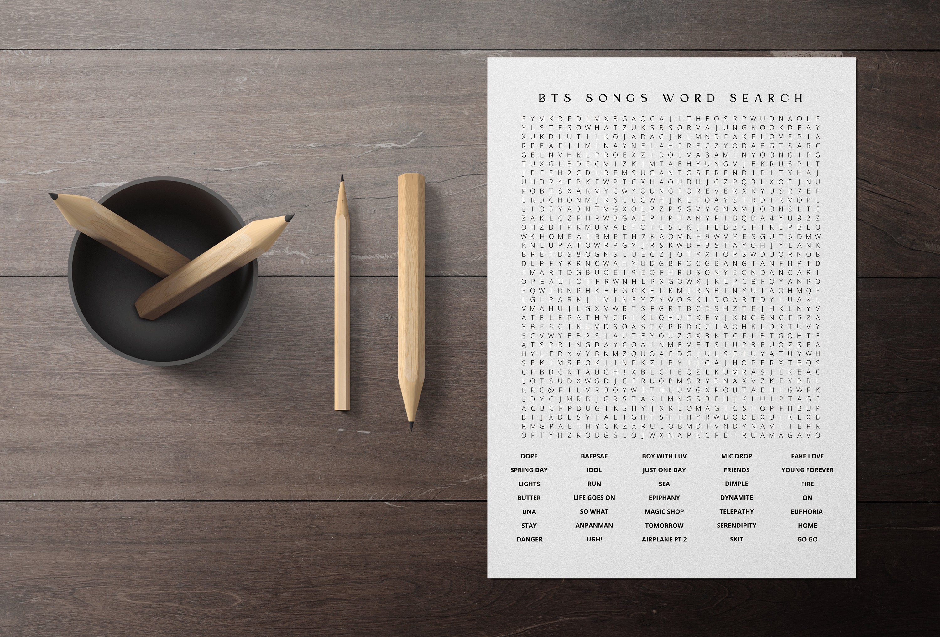 BTS Songs Word Search Puzzle BTS Printable, KPOP Printable, Instant ...