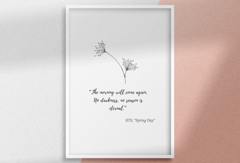 BTS QUOTES Set of 6 Printable Art Wall Instant Download - Etsy