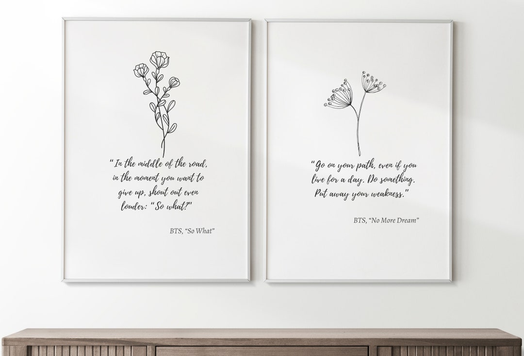 BTS QUOTES| Set of 6, Printable Art Wall, Instant Download, KPOP Quote ...
