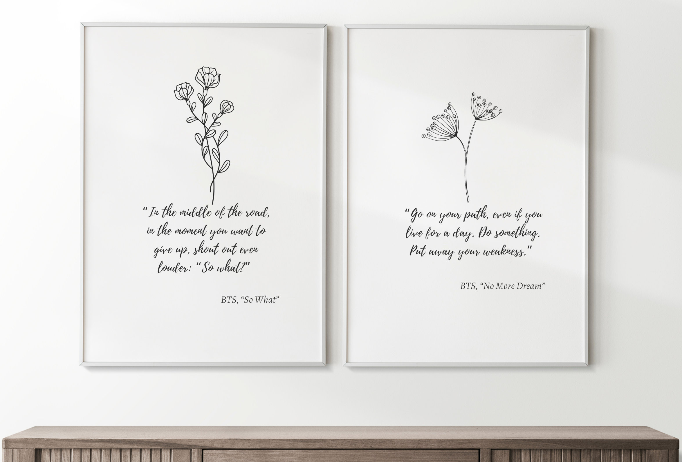 BTS QUOTES Set of 6 Printable Art Wall Instant Download - Etsy