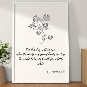 BTS QUOTES| Set of 6, Printable Art Wall, Instant Download, KPOP Quote ...