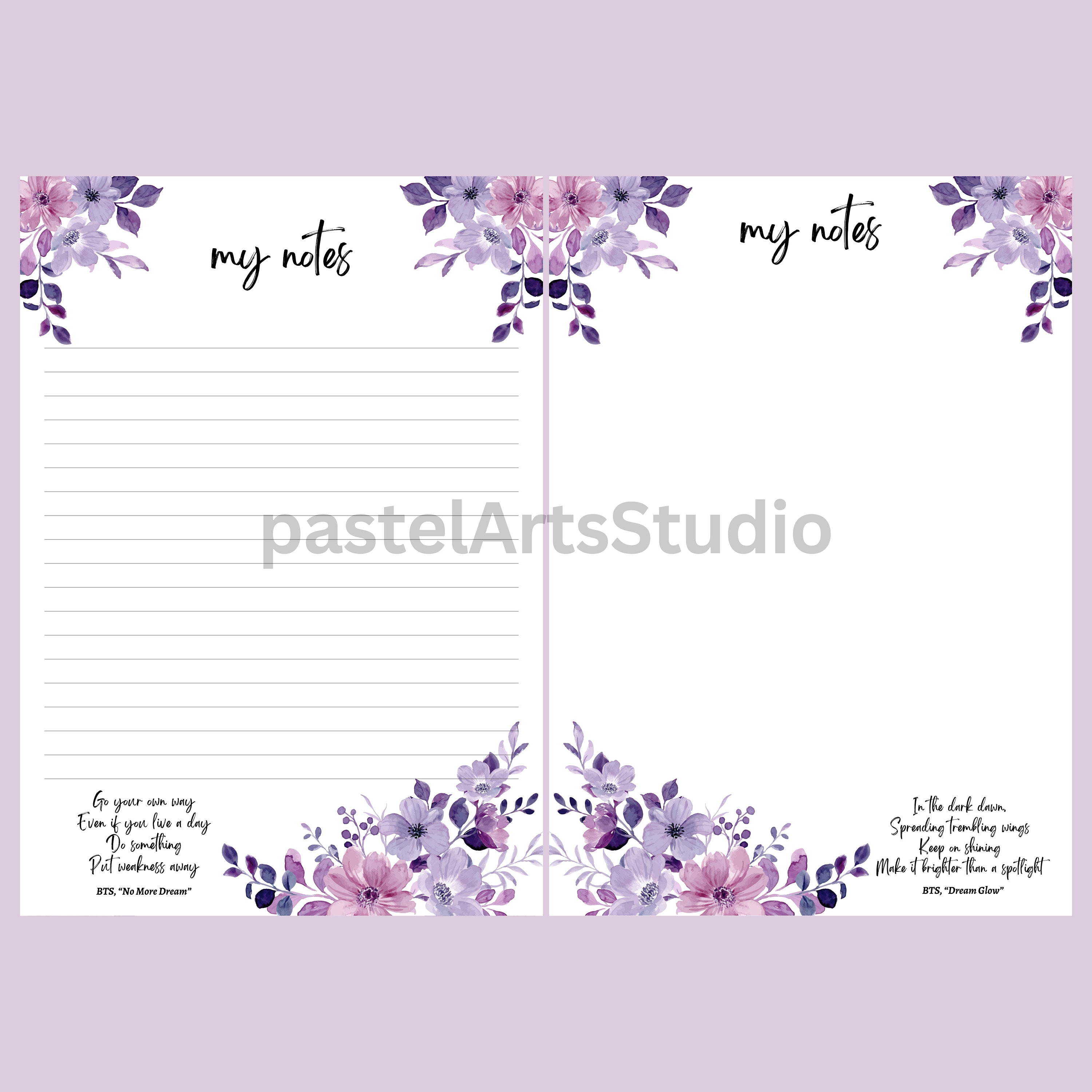 BTS Quote Paper Template, BTS Printable Writing Paper, BTS Printable ...