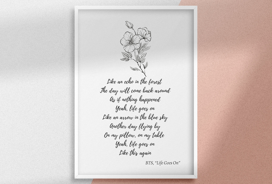 BTS QUOTES Set of 6 Printable Art Wall Instant Download - Etsy