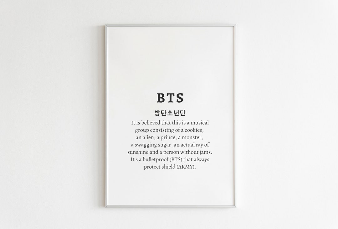 BTS | BTS Definition | BTS Printable Decoration, Instant Download ...