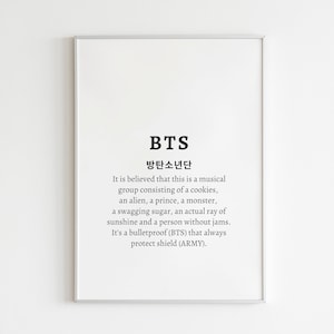 BTS | BTS Definition | BTS Printable Decoration, Instant Download ...