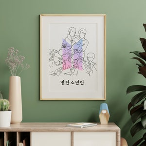 BTS Art Line | Instant Downloadable Printable Art, BTS Digital Download ...