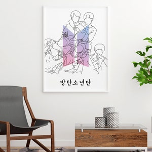 BTS Art Line | Instant Downloadable Printable Art, BTS Digital Download ...