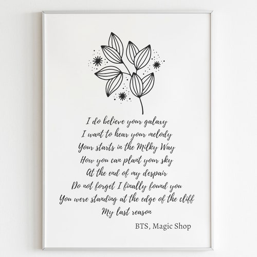 BTS QUOTES Set of 6 Printable Art Wall Instant Download - Etsy