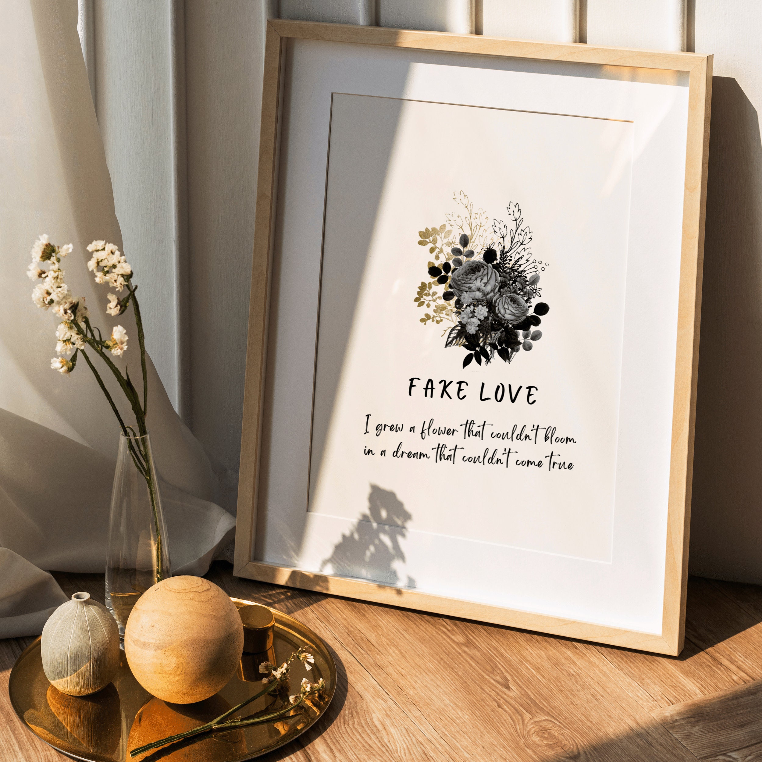 Fake Love BTS BTS Quotes, BTS Quote Prints, Printable Art Wall, Kpop ...