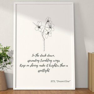 BTS QUOTES| Set of 6, Printable Art Wall, Instant Download, KPOP Quote ...