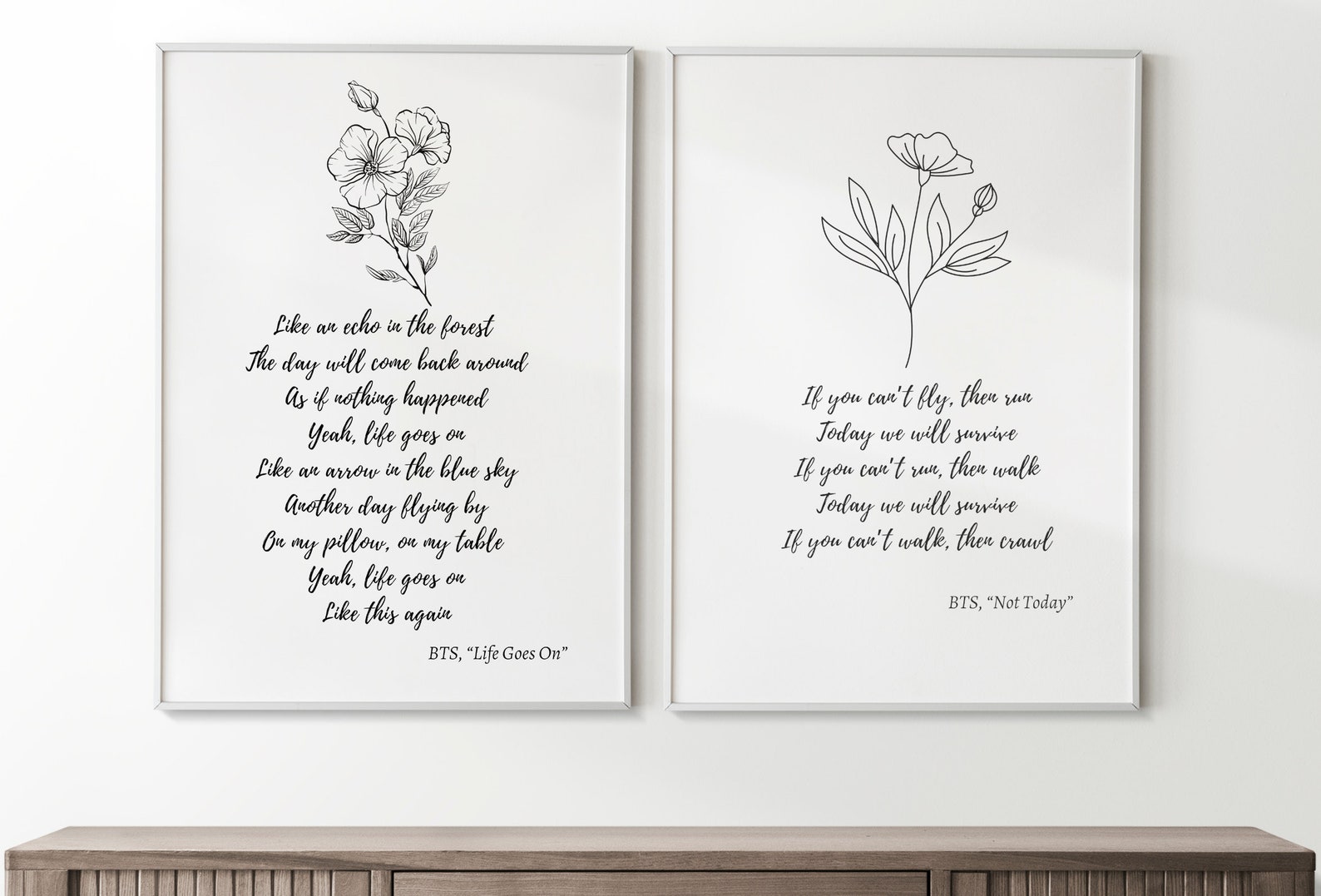 BTS QUOTES Set of 6 Printable Art Wall Instant Download - Etsy