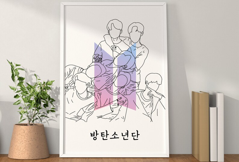 BTS Art Line | Instant Downloadable Printable Art, BTS Digital Download ...