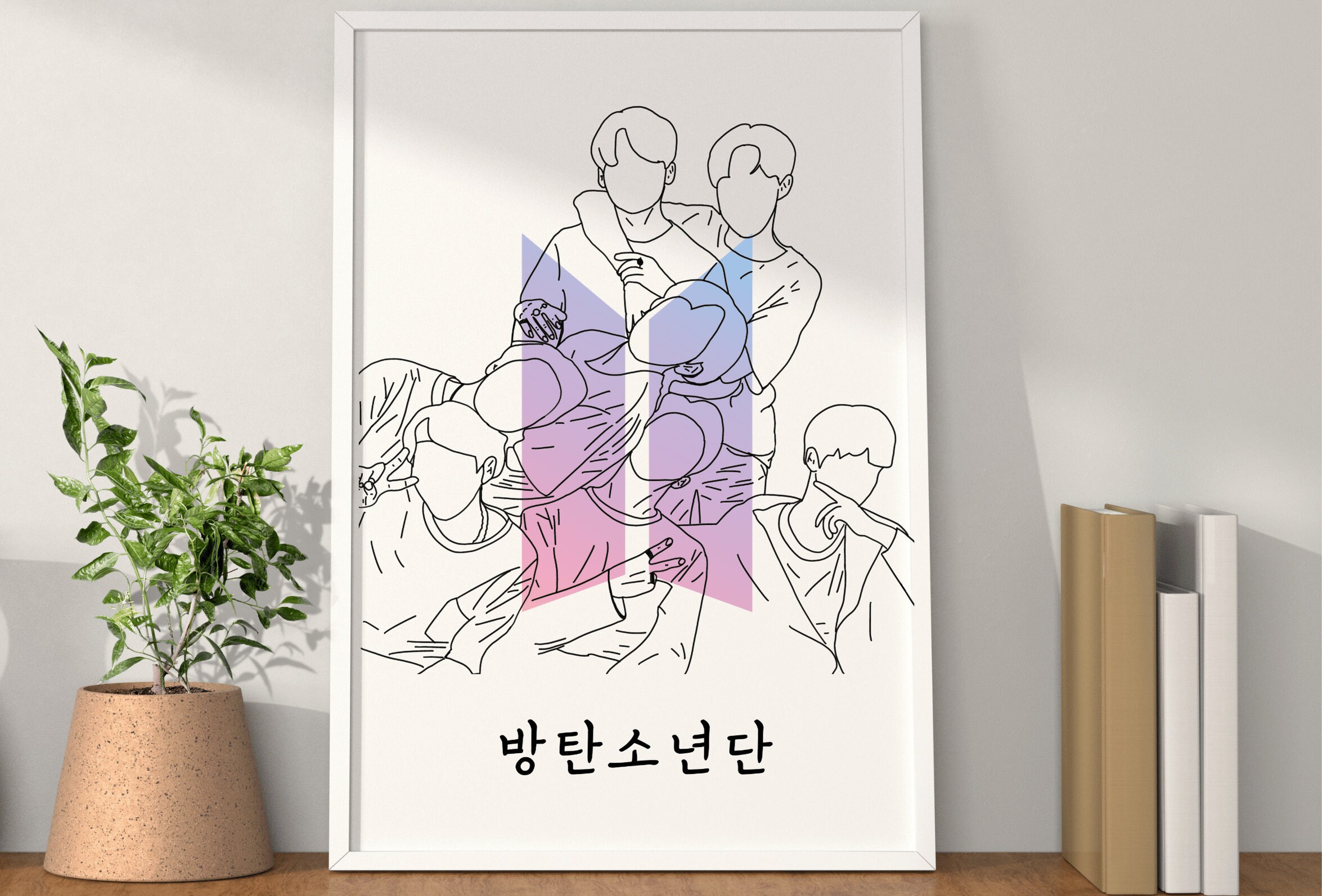 BTS Art Line | Instant Downloadable Printable Art, BTS Digital Download ...